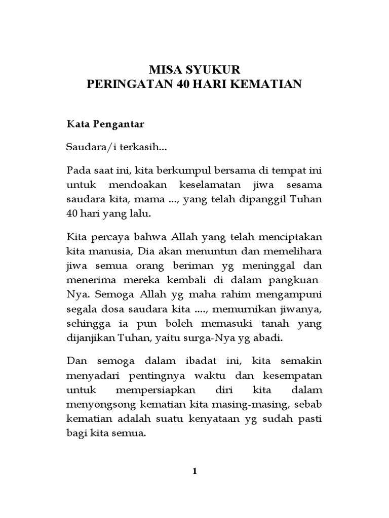 Ibadat 40 hari Kematian OPIBUL | PDF