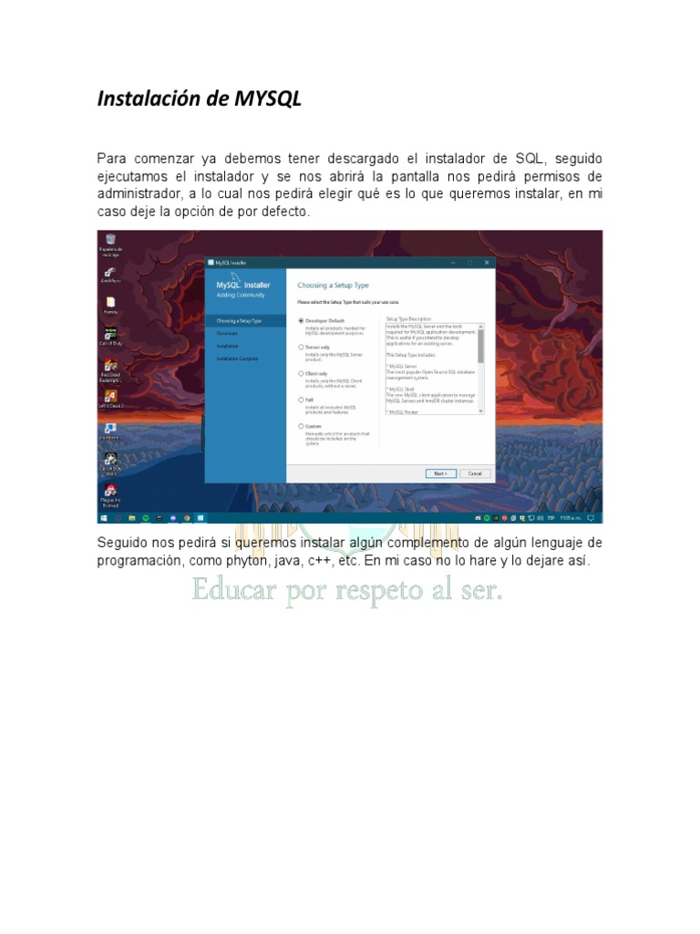 Instalación de MYSQL | PDF
