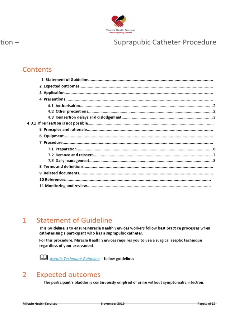 Catheterisation - Suprapubic Catheter ProcedureNew | PDF | Catheter ...