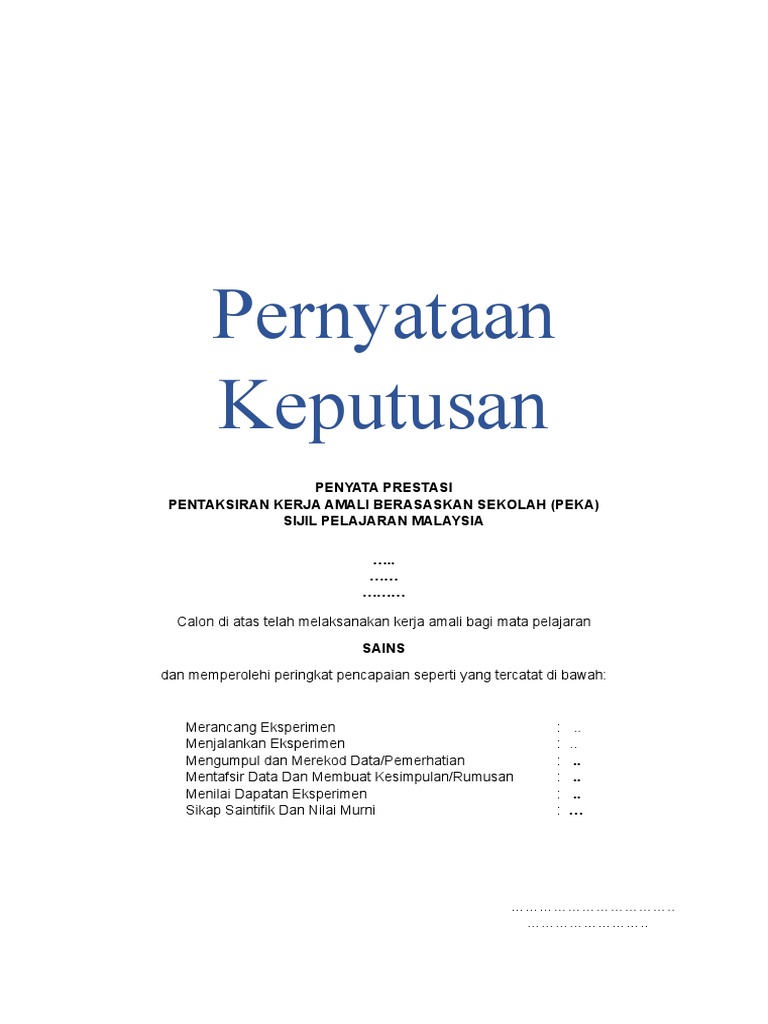 Sijil Peka | PDF
