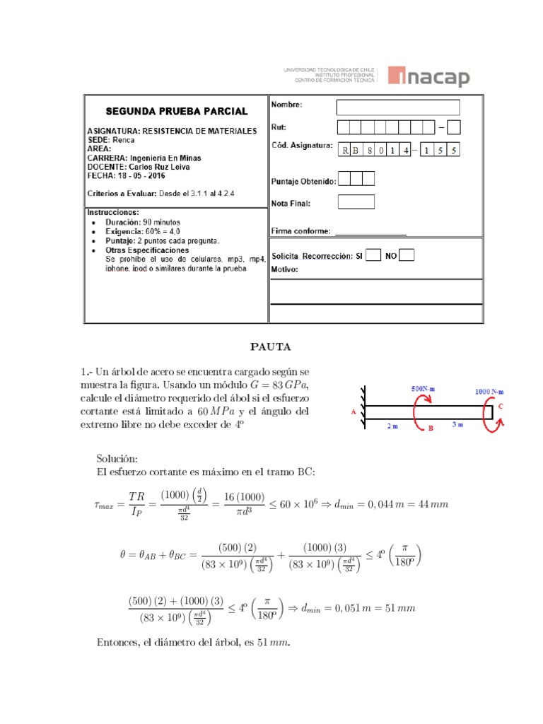 Sol Prueba2 Resmat Minas 155 7 | PDF
