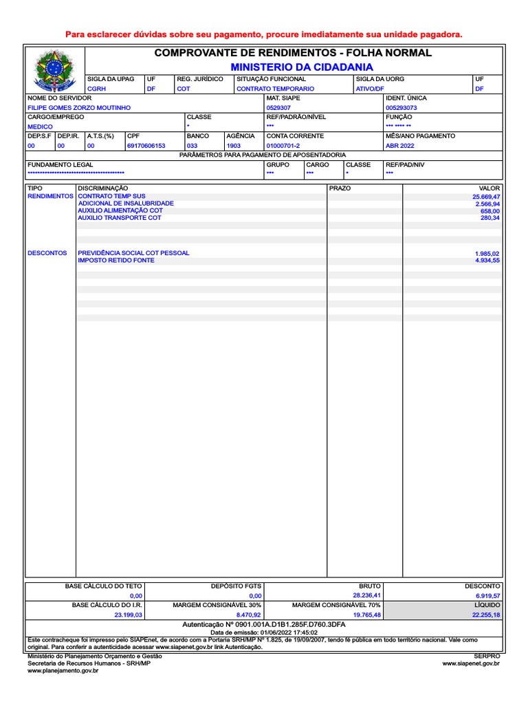 COMPROVANTE DE RENDIMENTOS 01 (1) | PDF