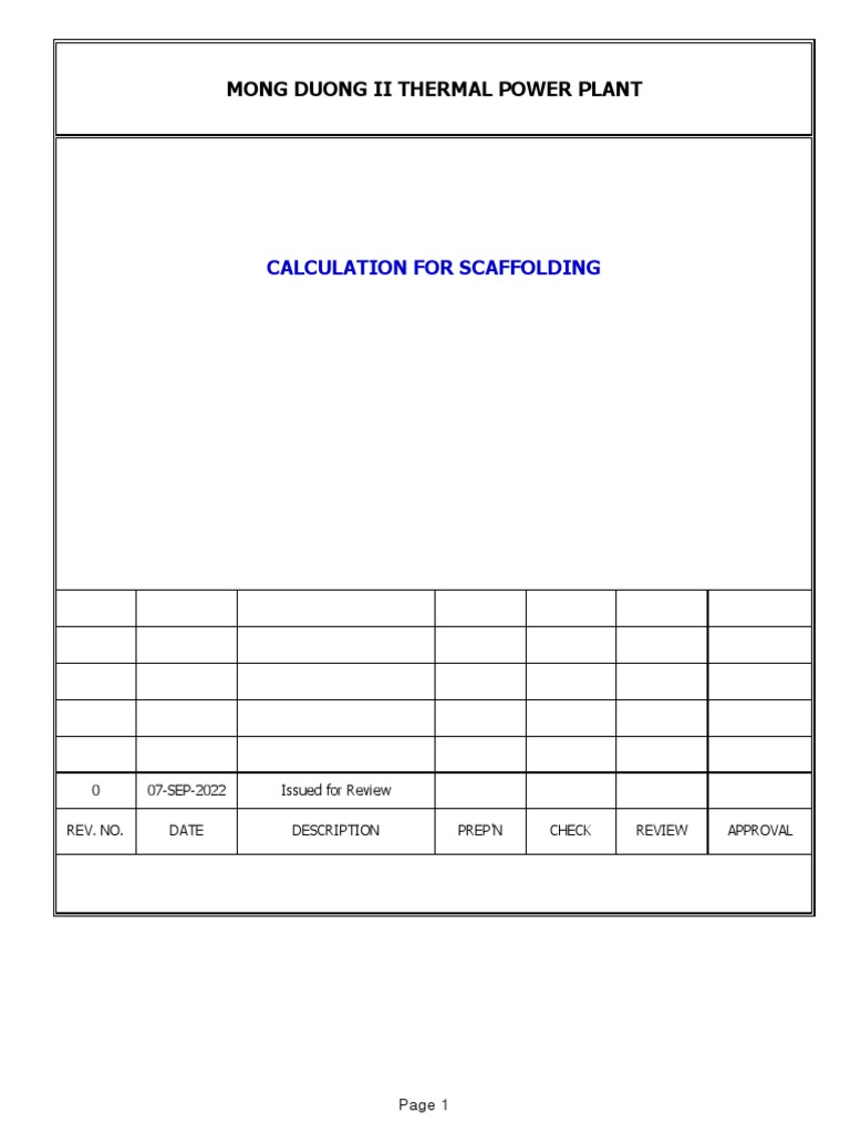 Calculation For Scaffolding | PDF | Strength Of Materials | Structural ...