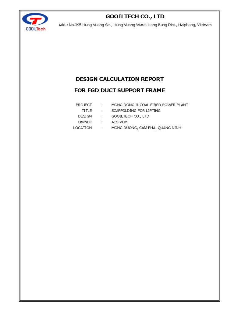 FGD Duct Support Frame Design Report | PDF | Scaffolding | Structural Steel