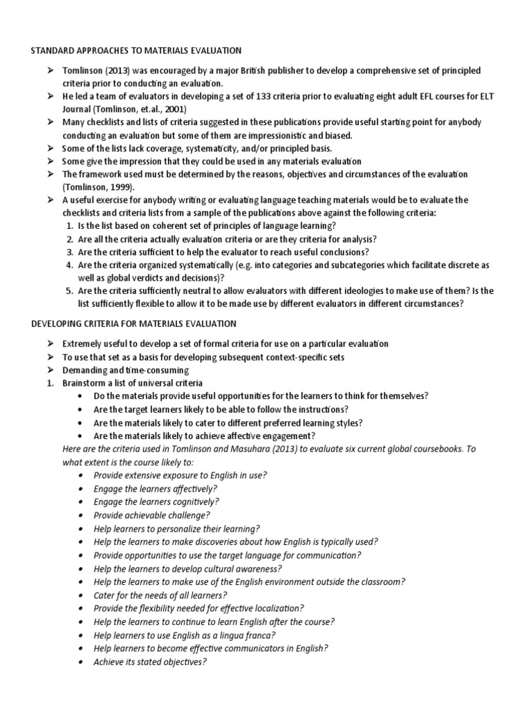 Unit 2 - Materials Evaluation Approaches and Procedures | PDF