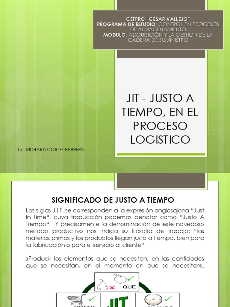 JIT en Procesos Logísticos | PDF | Economias