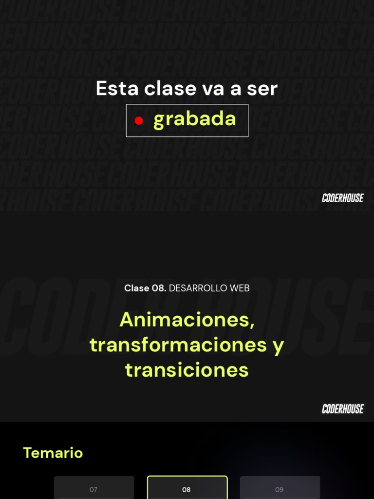 Clase 8, Animaciones, Transformaciones y Transiciones. | PDF | Diseño web adaptable | Informática