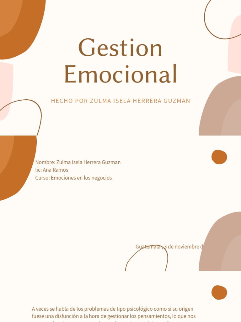 Gestion Emocional | PDF | Las emociones | Sicología
