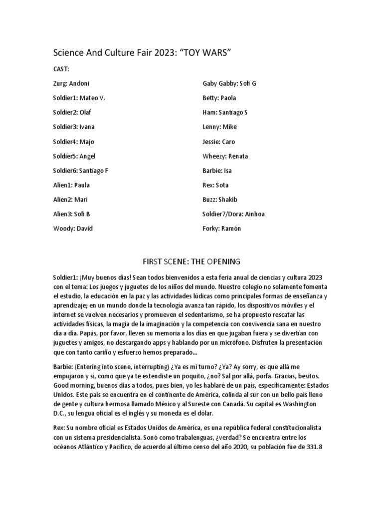 Science Fair Script | PDF | Novela negra, policíaca y suspenso