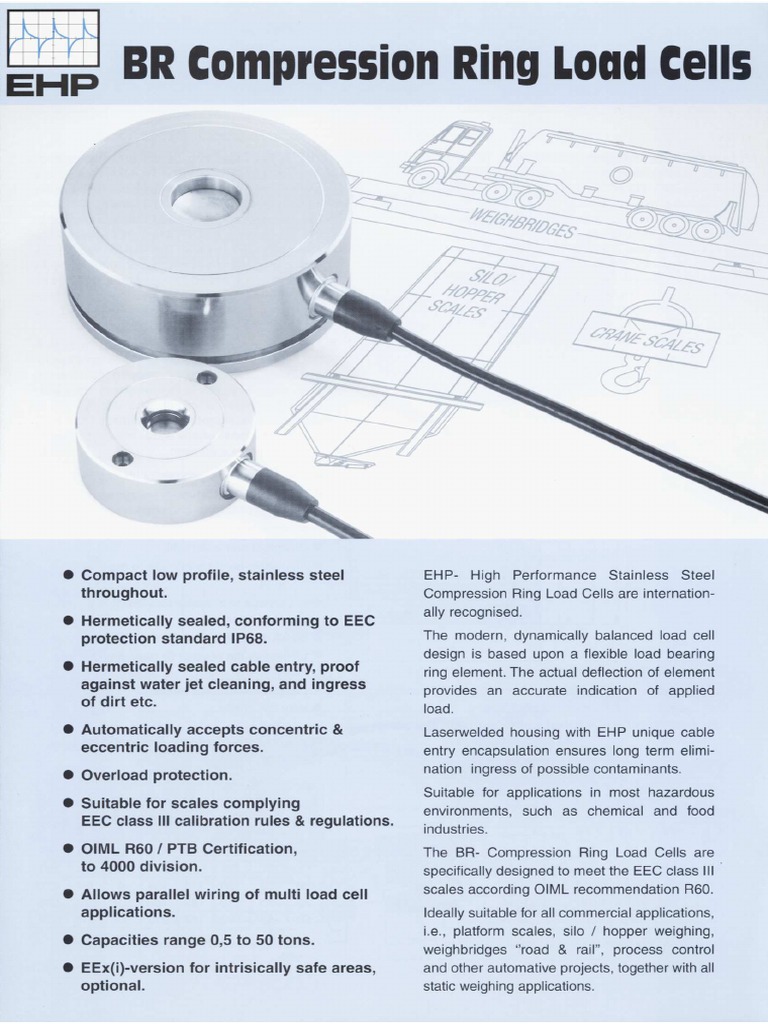 Load Cells BR Compression Ring Load Cells by Ehp Wägetechnik GMBH | PDF