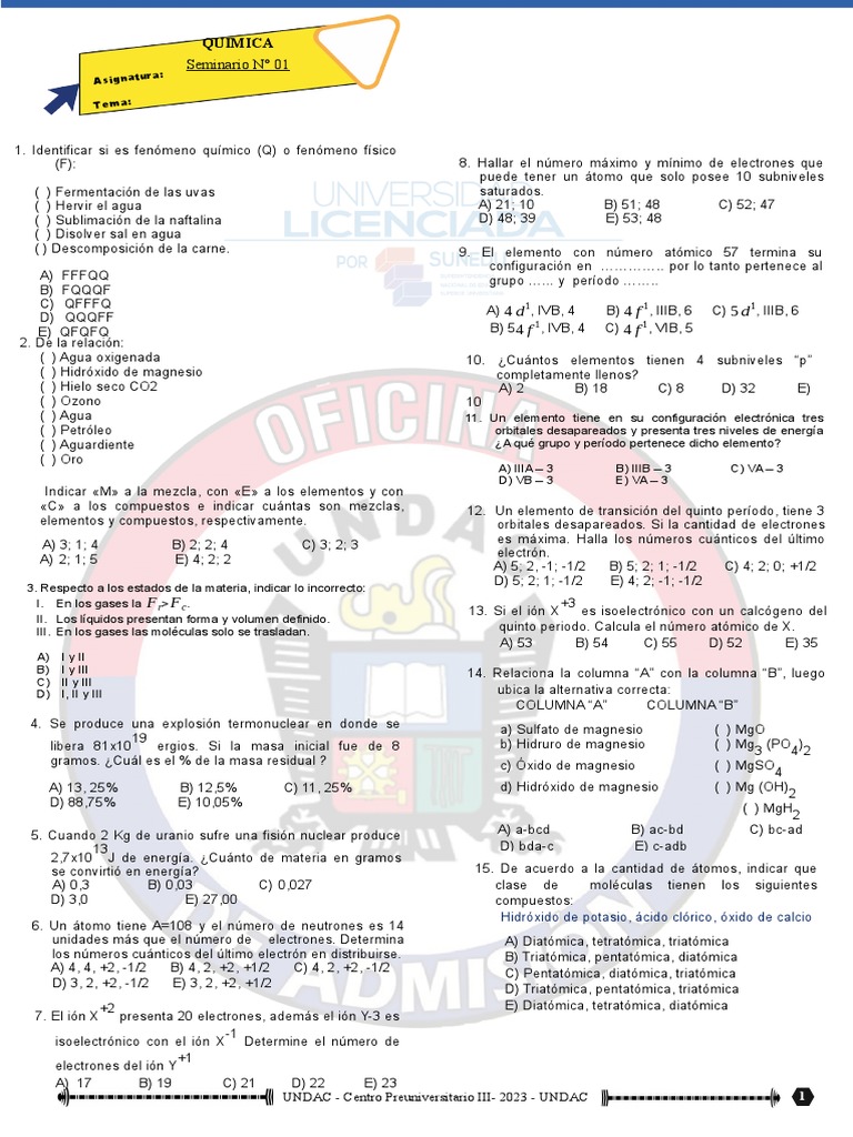 Seminario N 01 | PDF