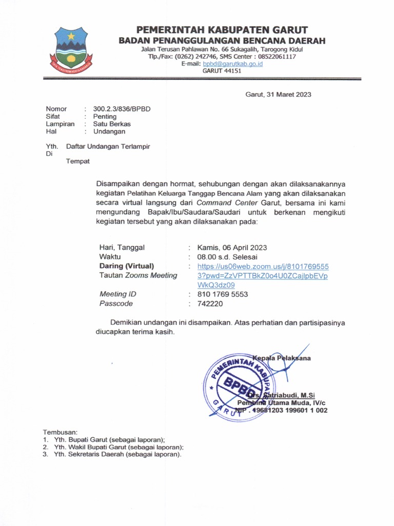 Undangan Zoom Keluarga Tanggap Bencana Alam Oleh BPBD Kabupaten Garut ... Undangan Zoom Keluarga Tanggap Bencana Alam Oleh BPBD Kabupaten Garut ...