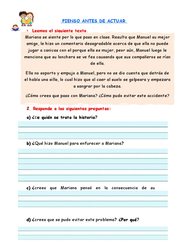 E4 S3 Ficha D5 Tutoria Pienso Antes de Actuar | PDF