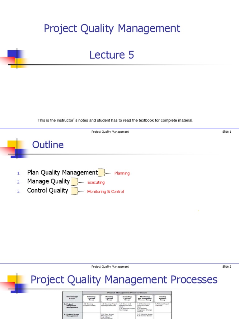 Lecture 5 - Project Quality Management V2 | PDF | Quality Management | Reliability Engineering