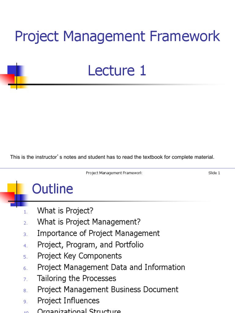 Lecture 1 - Project Management Framework | PDF Lecture 1 - Project Management Framework | PDF