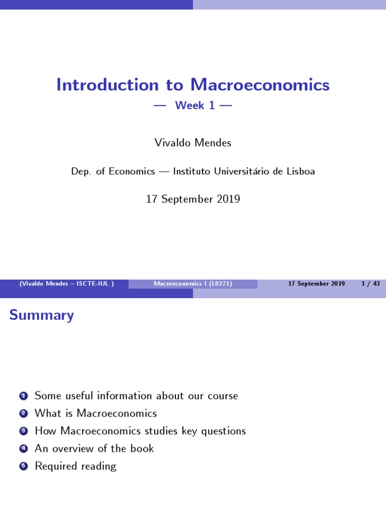 Chapter 1. Introduction To Macroeconomics | PDF