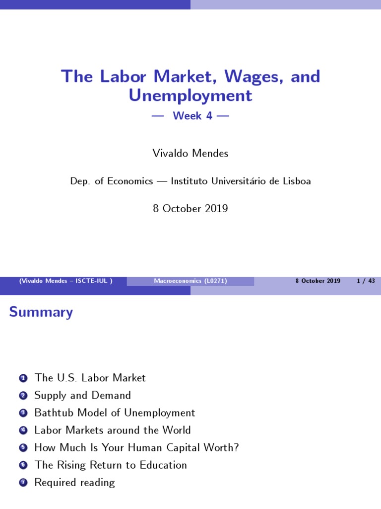 Chapter 7. The Labor Market - Wages and Unemployment | PDF | Labour ...