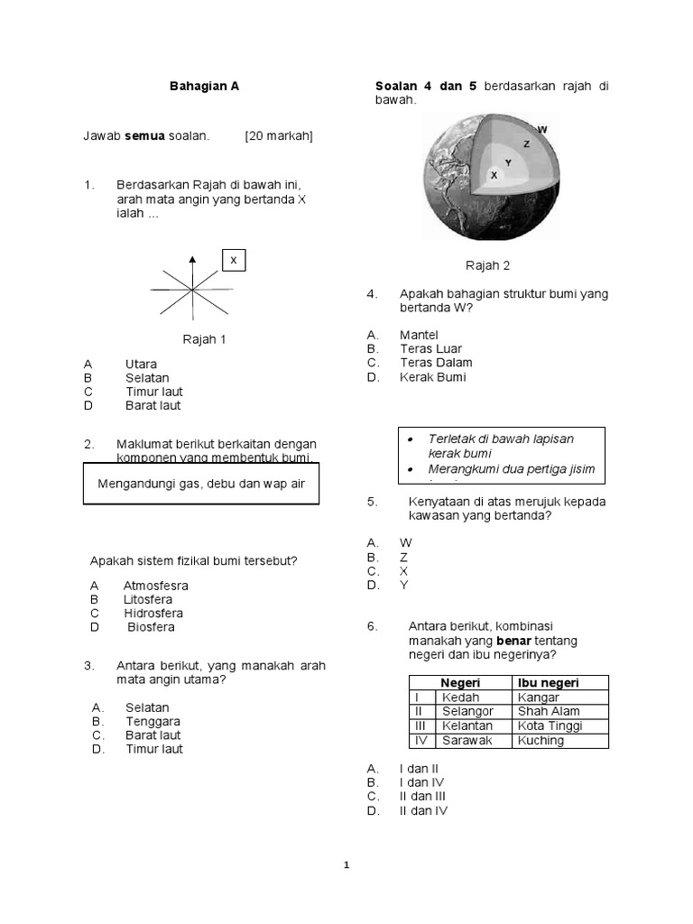 Full Ujian 1 Form 1 Geo | PDF