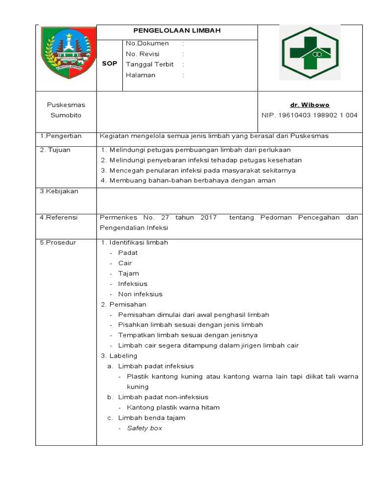 Sop Pengolahan Limbah | PDF | Griya & Taman | Sains & Matematika