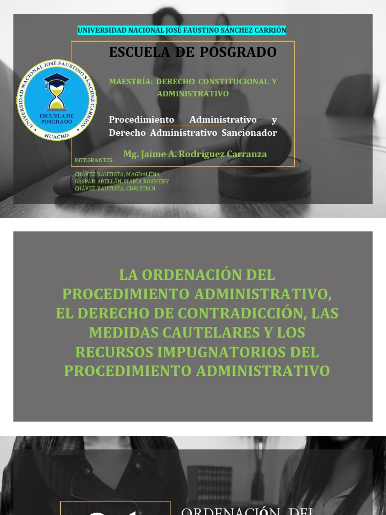 Escuela de Posgrado: Procedimiento Administrativo y Derecho ...