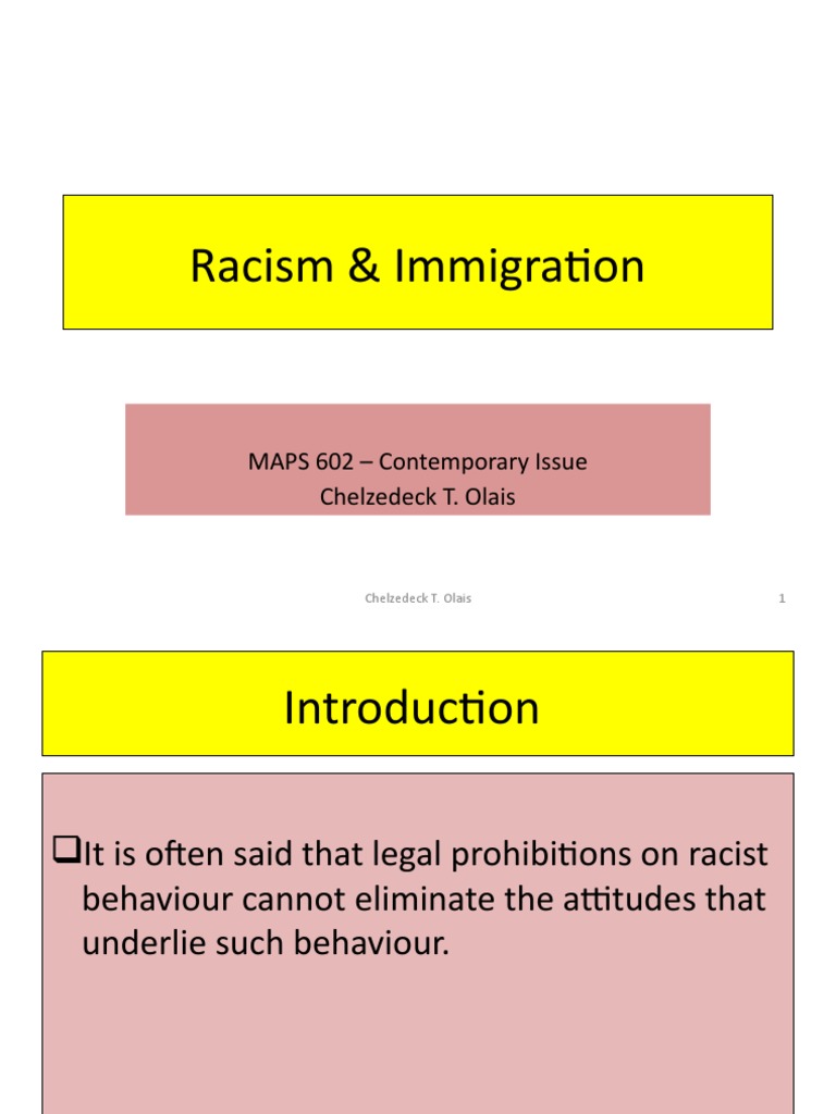 Racism & Immigration | PDF | Racism | Discrimination & Race Relations