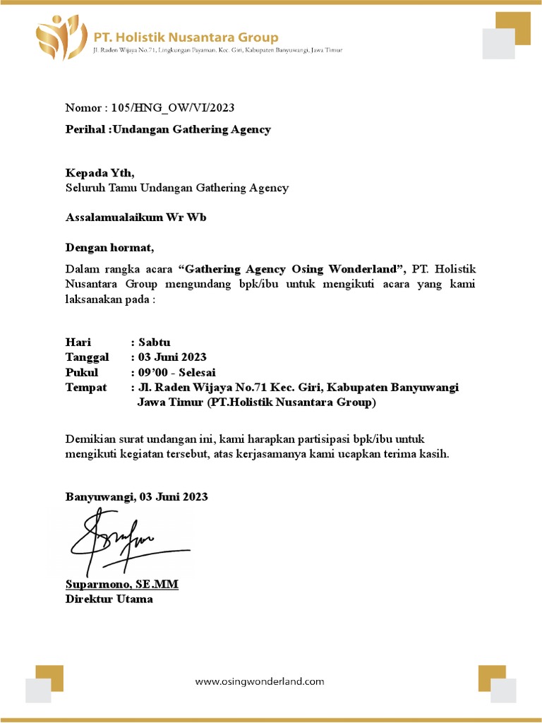 Undangan & Rundown Acara | PDF
