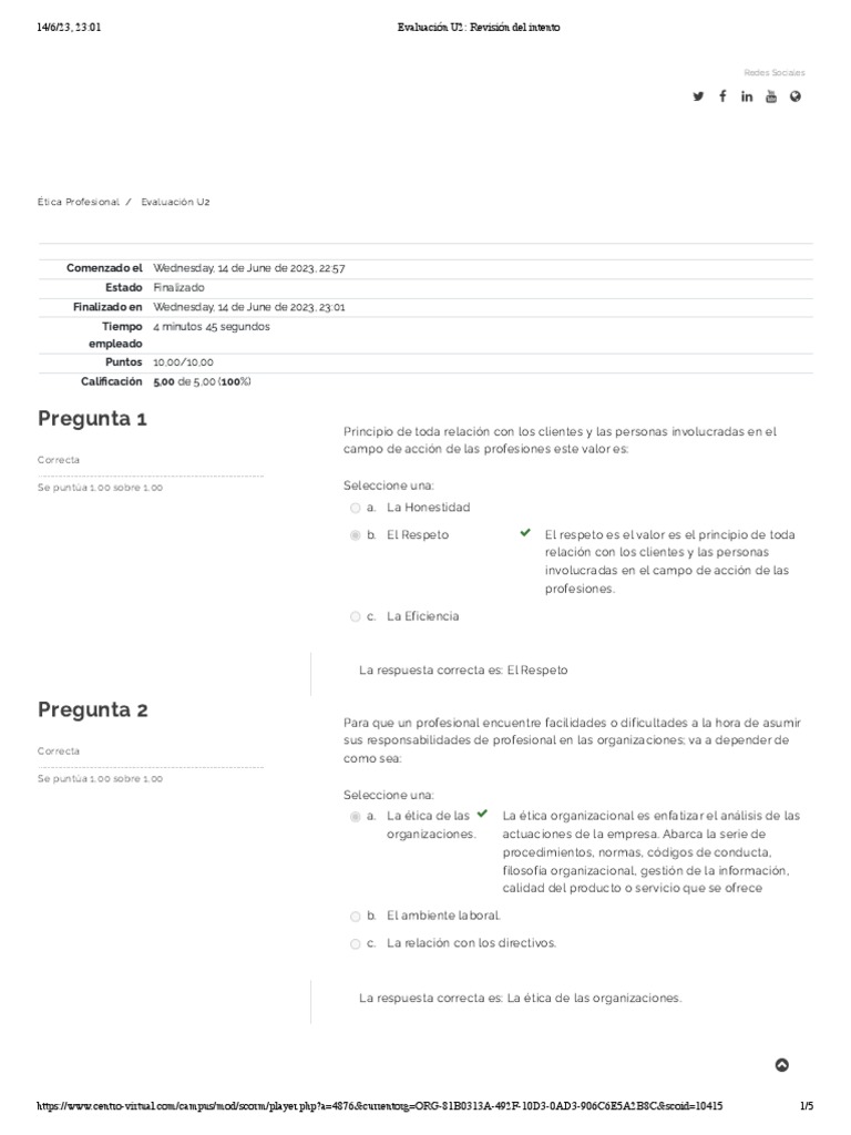 Evaluacion - UNIDAD 2 - Códigos de Ética | PDF | Comportamiento