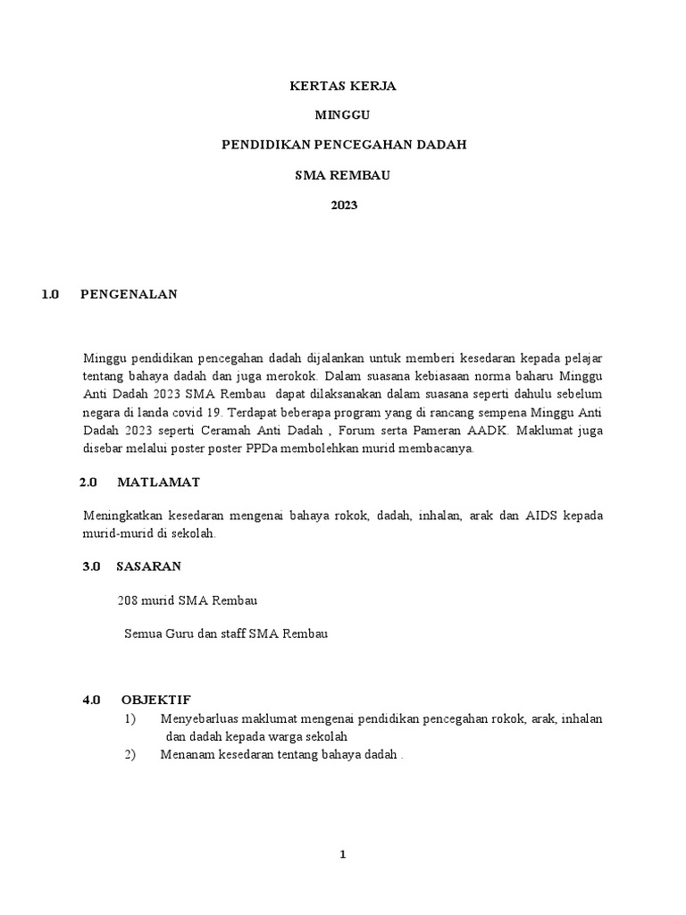 Kertas Kerja Ppda 2023 | PDF