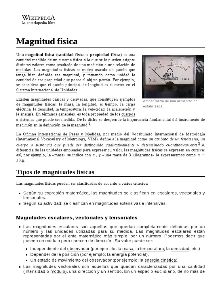Magnitud Física | PDF | Vector Euclidiano | Metrología