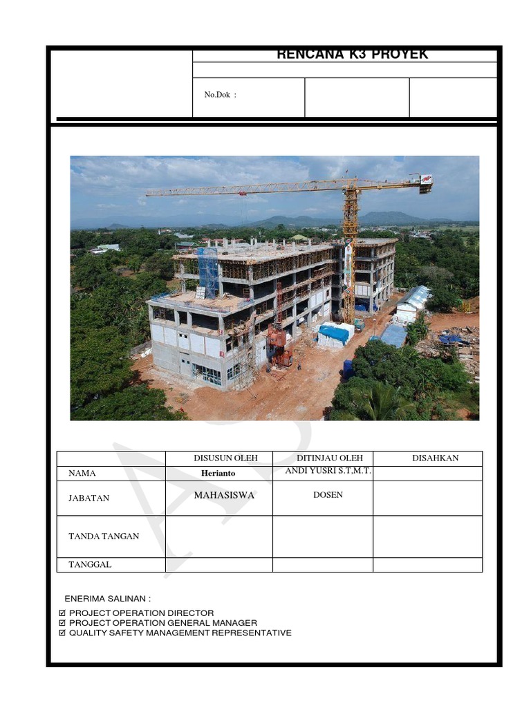 Rencana K3 Proyek Pembangunan RSOJ | PDF | Teknologi & Rekayasa