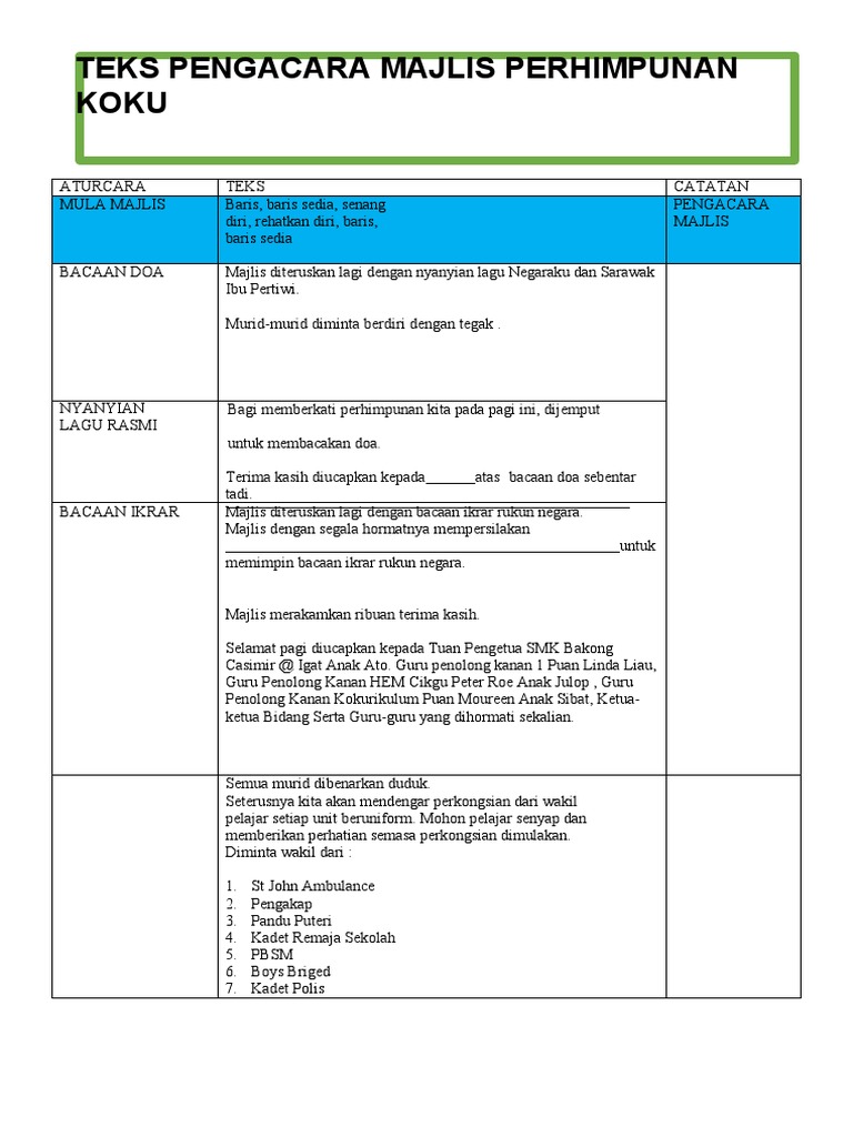 Teks Perhimpunan Koko | PDF