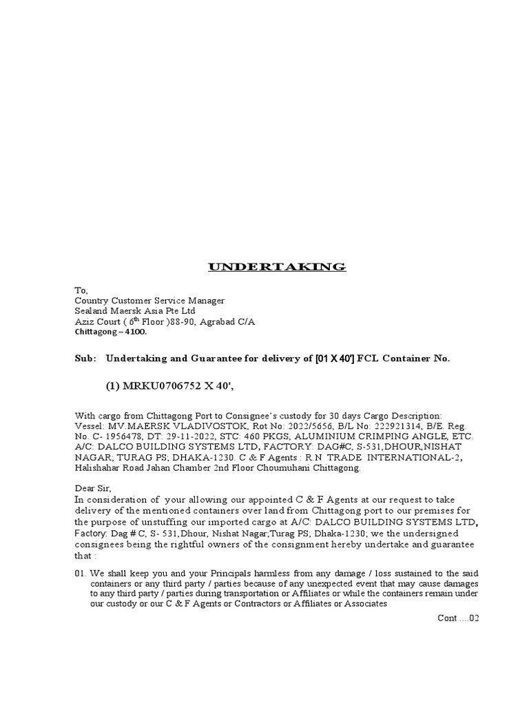 Undertaking | PDF | Justice | Crime & Violence