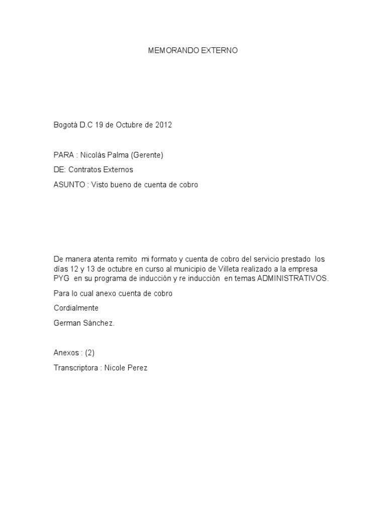 Memorando Externo 2.2 | PDF