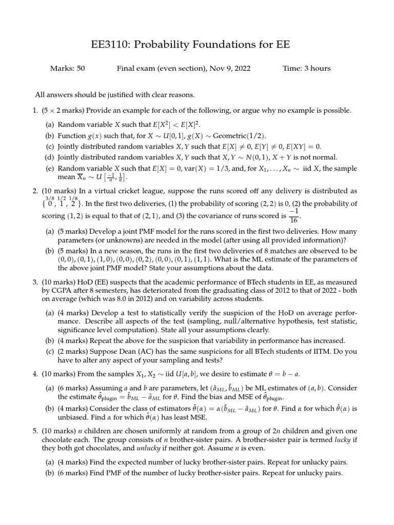 EEPF Finals | PDF | Variance | Estimator