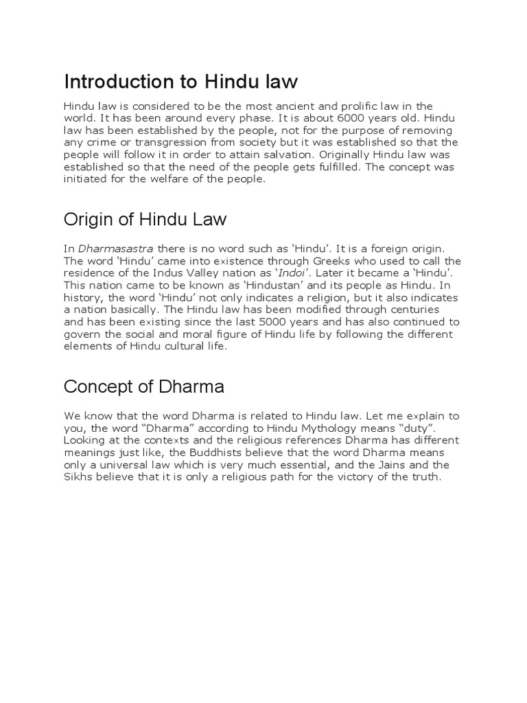 Introduction To Hindu Law | PDF | Religious Conversion | Moksha