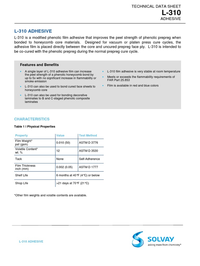 L-310 Adhesive: Features and Benefits | PDF | Adhesive | Materials