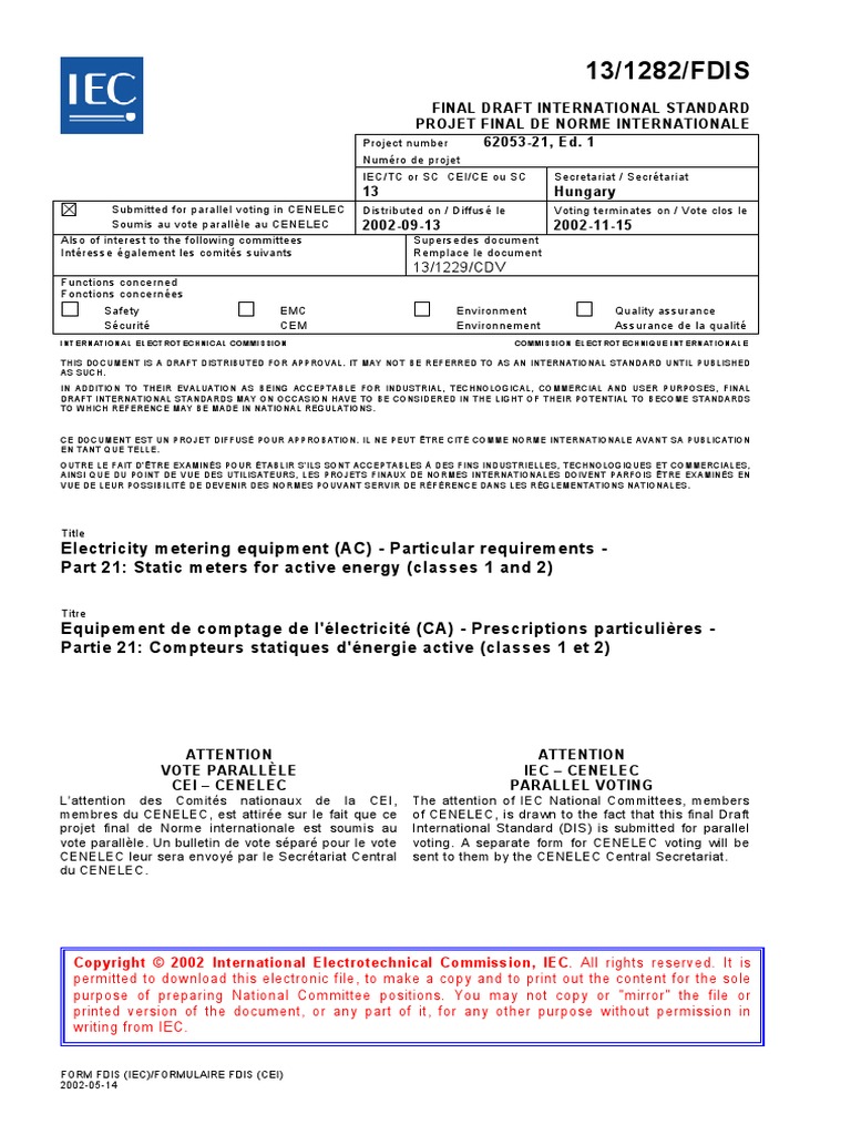 Iec 62053 | PDF | Physique | Physique appliquée et interdisciplinaire