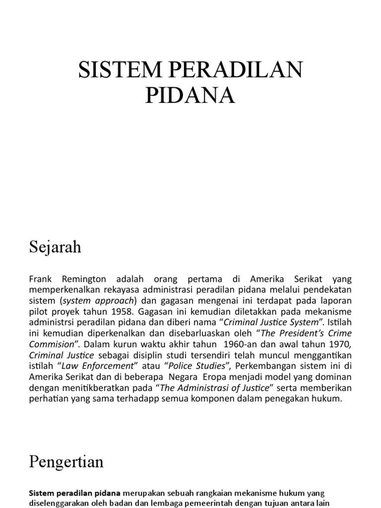Sistem Peradilan Pidana | PDF