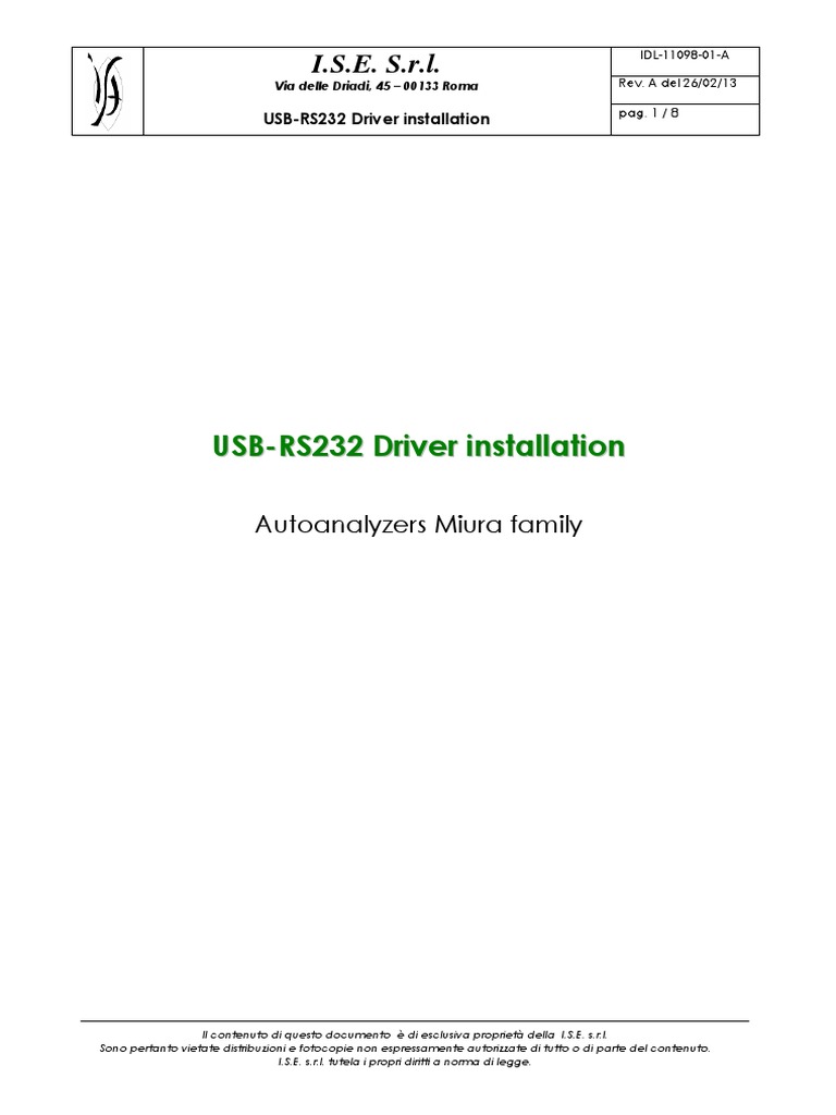 IDL-11098-01-A, USB - RS232 Driver Installation | PDF | Device Driver | Usb