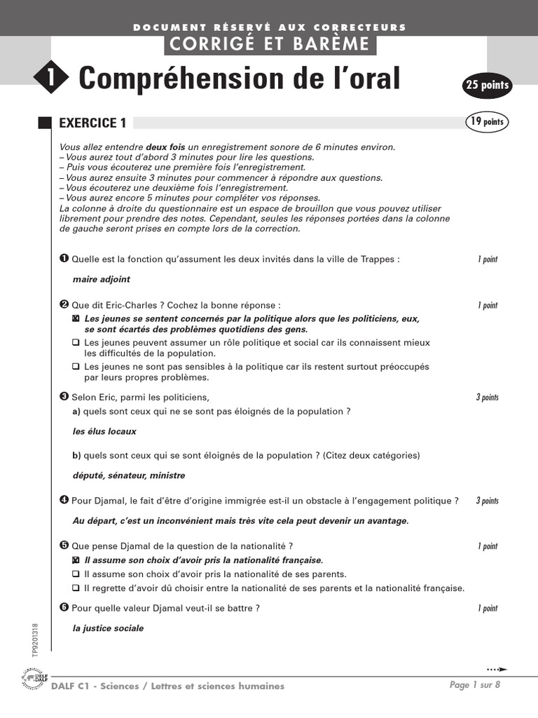 DALF C1 Sujet 3 Corrigé | PDF | Vérité | Enseignement