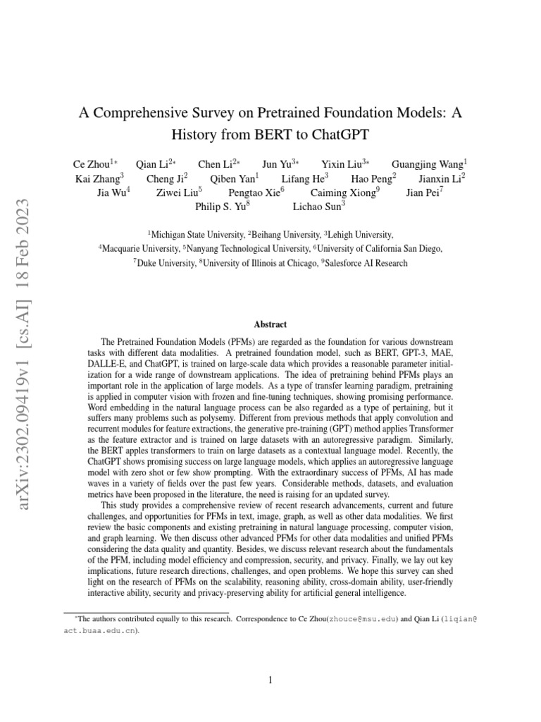 Survey of Pretrained Foundation Models | PDF | Computing | Systems Science