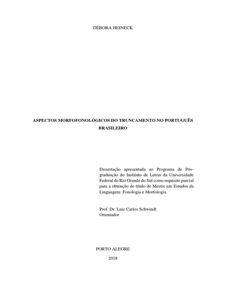 TCC Elementos Pre Textuais | PDF | Palavra | Estresse (Linguística)