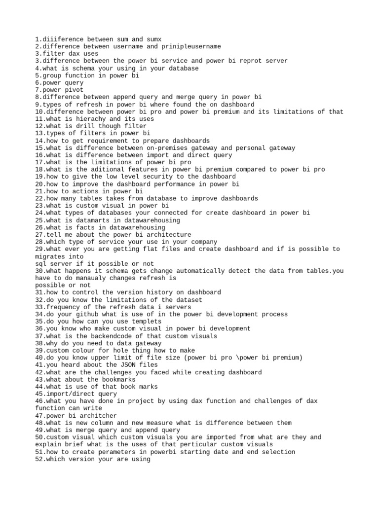Power Bi Interview Question-All | Download Free PDF | Databases | Data Warehouse