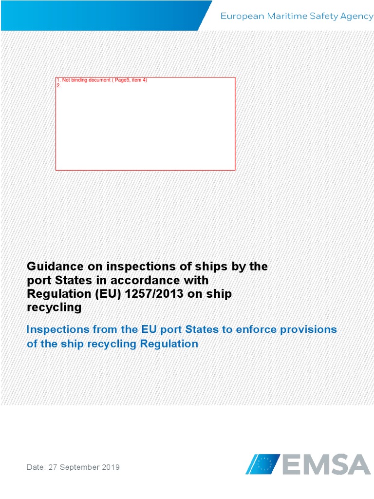 Guidance Inspections Ship Recycling | PDF | Regulatory Compliance