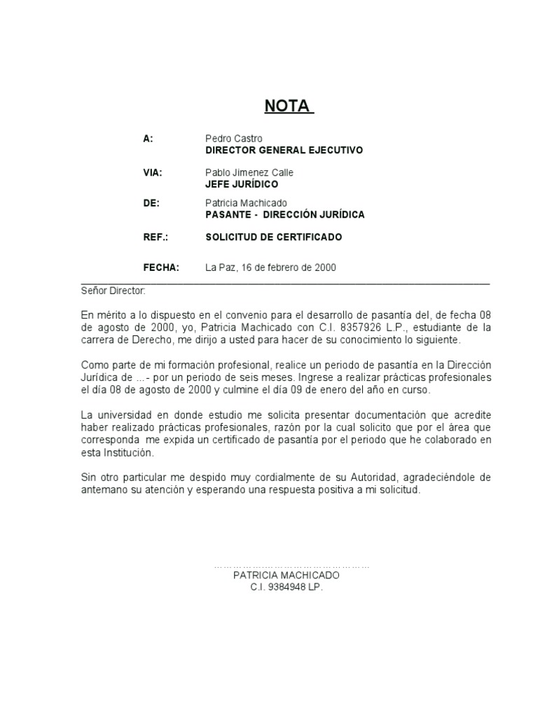 nota de solicitud | PDF