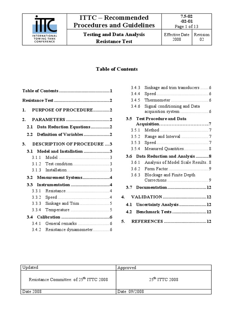 Ittc - 7.5-02-02-01 | PDF