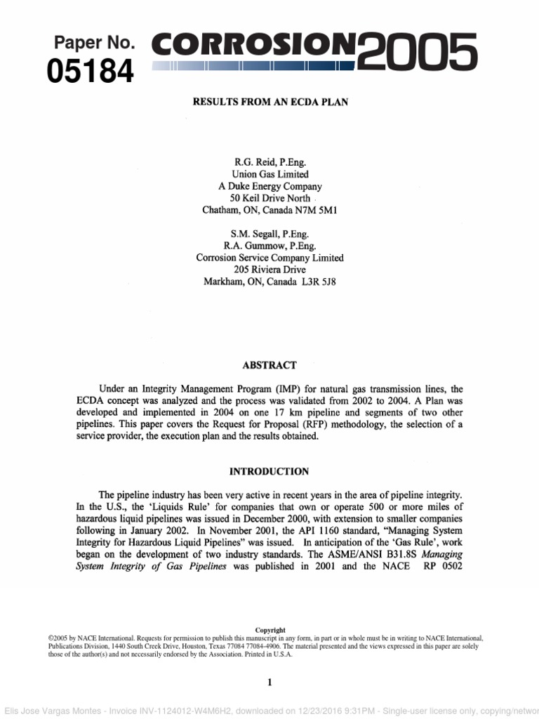 Results From An ECDA Program (51300-05184-SG) | PDF | Alternating ...