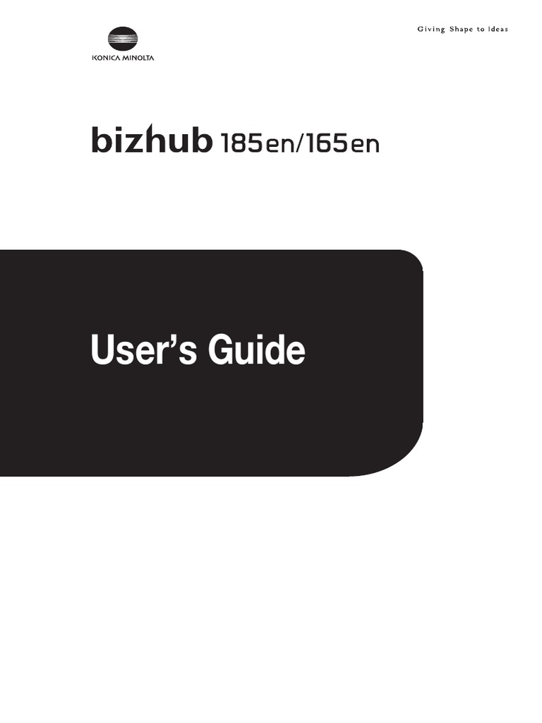 Bizhub 185en 165en Users Guide EN v1.0 | Download Free PDF | Image Scanner | Ac Power Plugs And ...