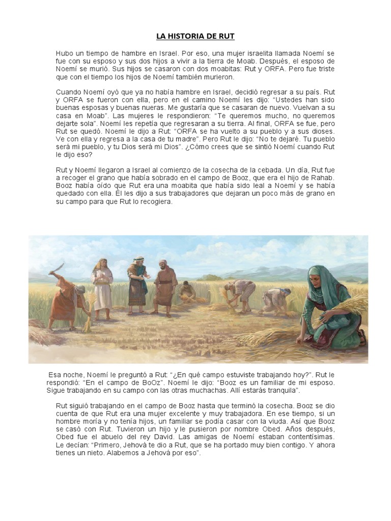 LA_HISTORIA_DE_RUT[1] | PDF | Noemí (figura bíblica) | Libro de rut