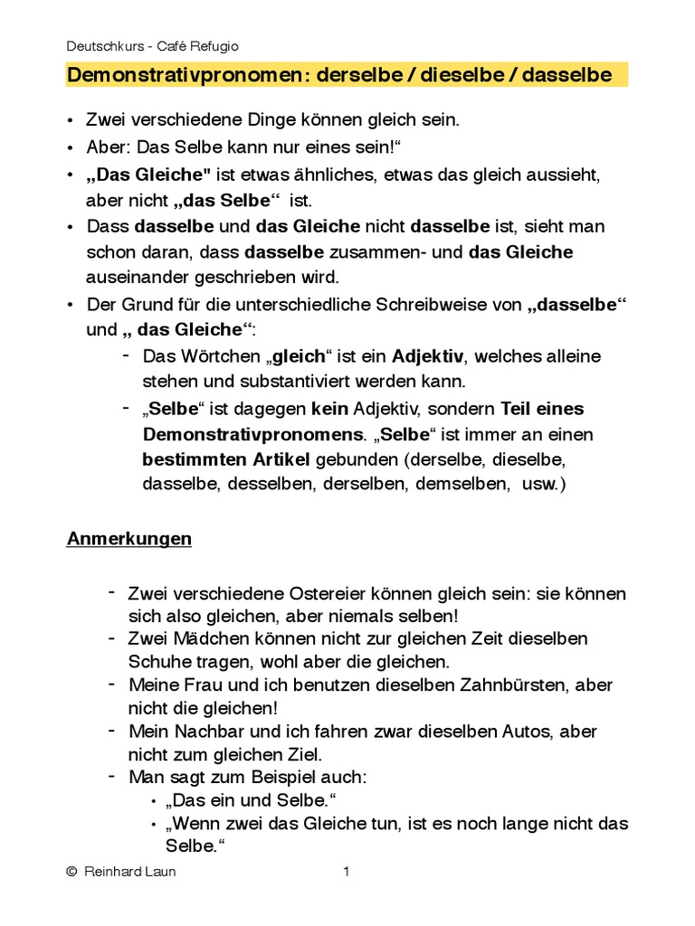 Demonstrativpronomen_derselbe-dieselbe-dasselbe | PDF